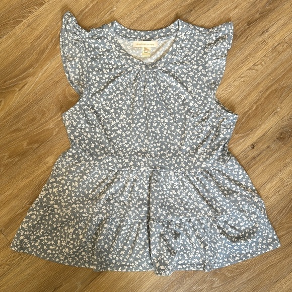 Monteau | Tops | Monteau Los Angeles Blue And White Floral Babydoll Top ...